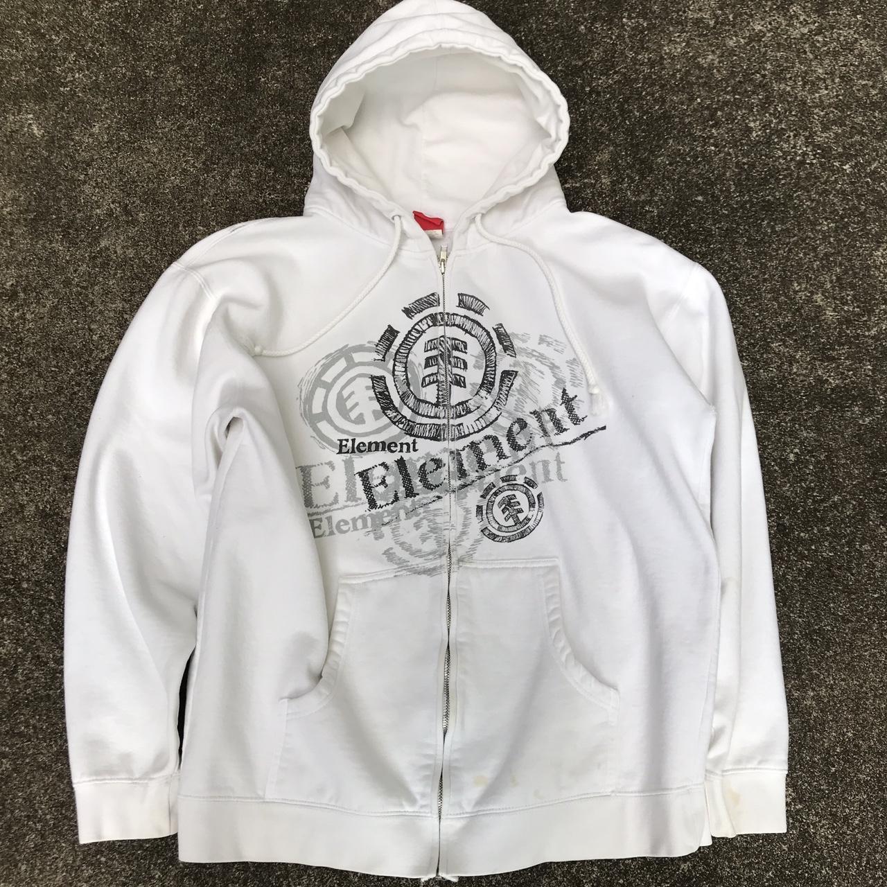 Element Men's White and Grey Hoodie | Depop