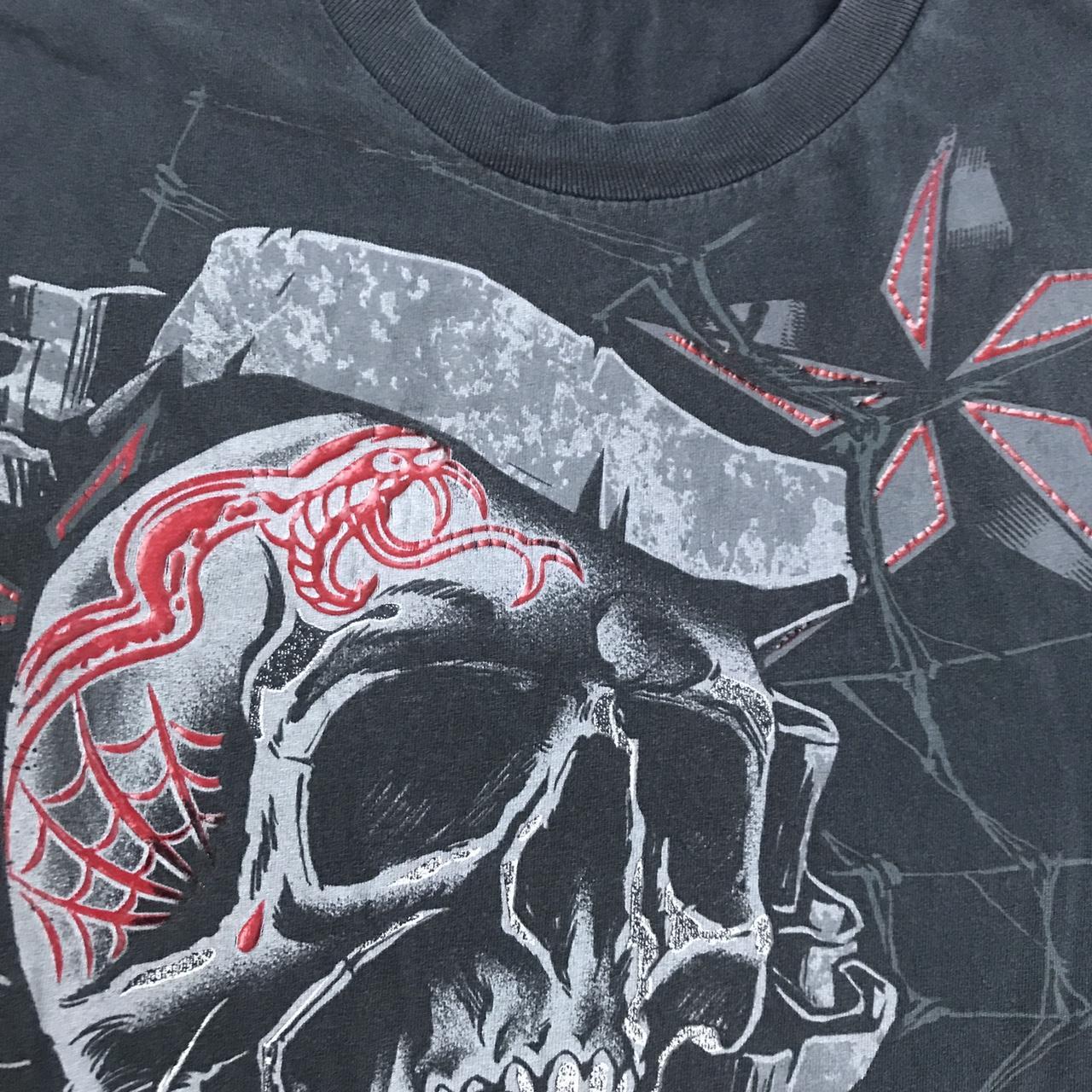 Y2k cyber grunge mall goth skull star t shirt large ... - Depop