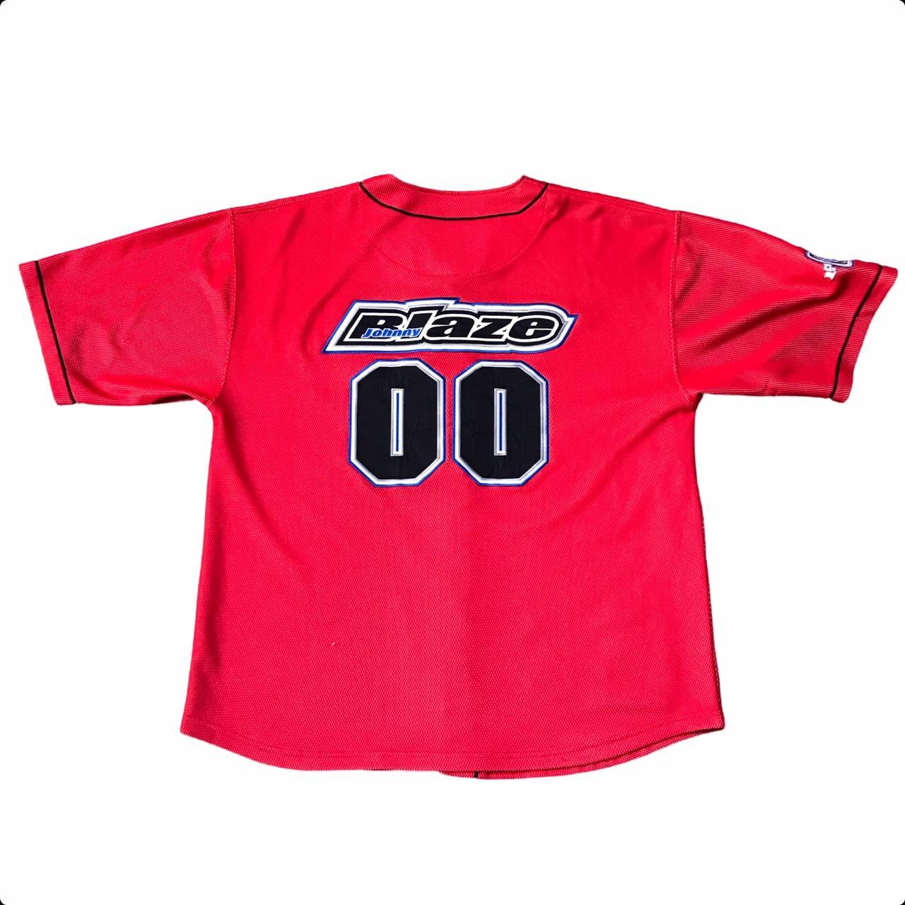 Vintage 2000’s Johnny Blaze baseball jersey XL men’s... - Depop
