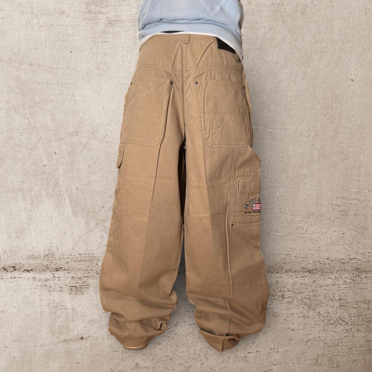 Vintage Y2K baggy tan carpenter cargo pants BHPC... | Depop