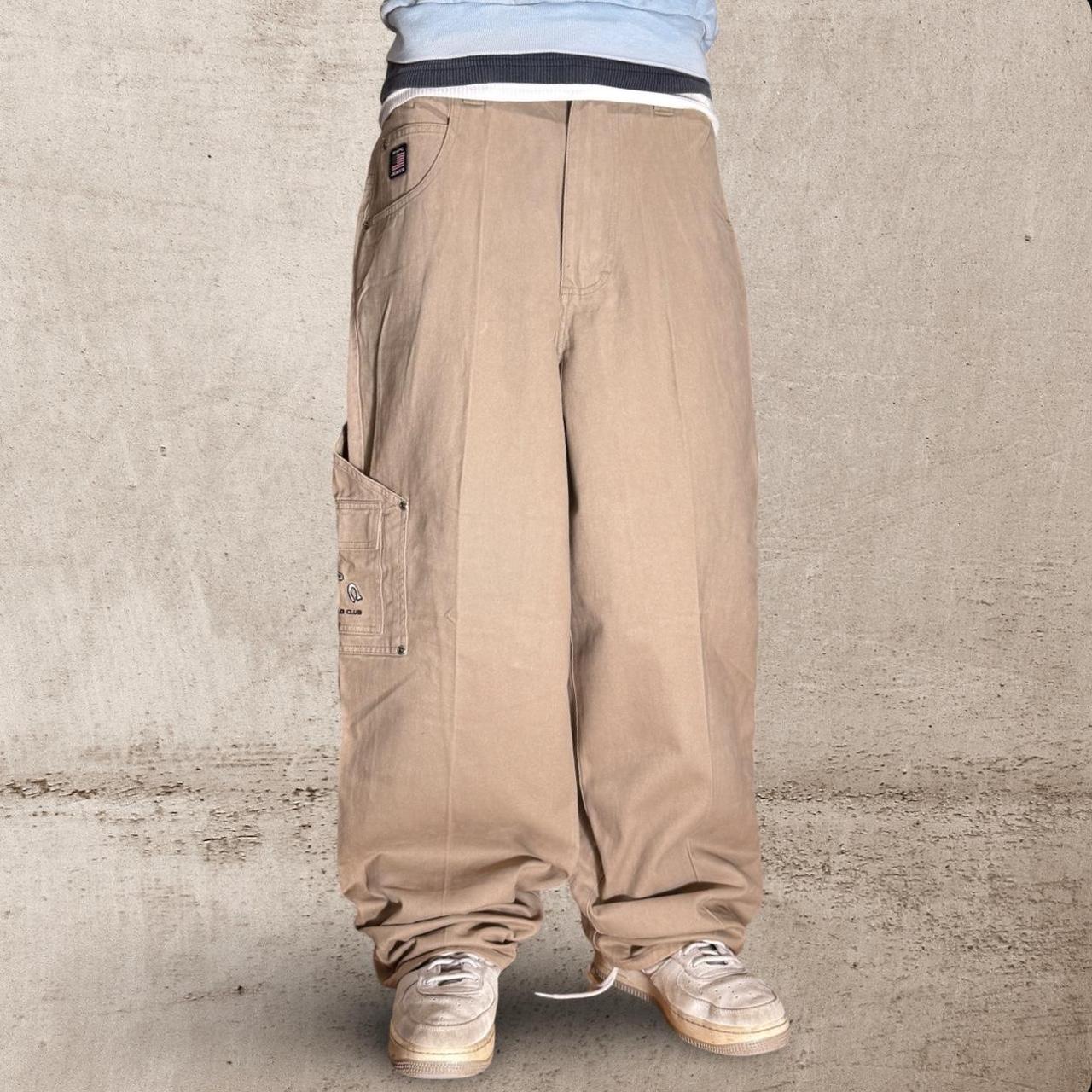 Vintage Y2K baggy tan carpenter cargo pants BHPC... | Depop