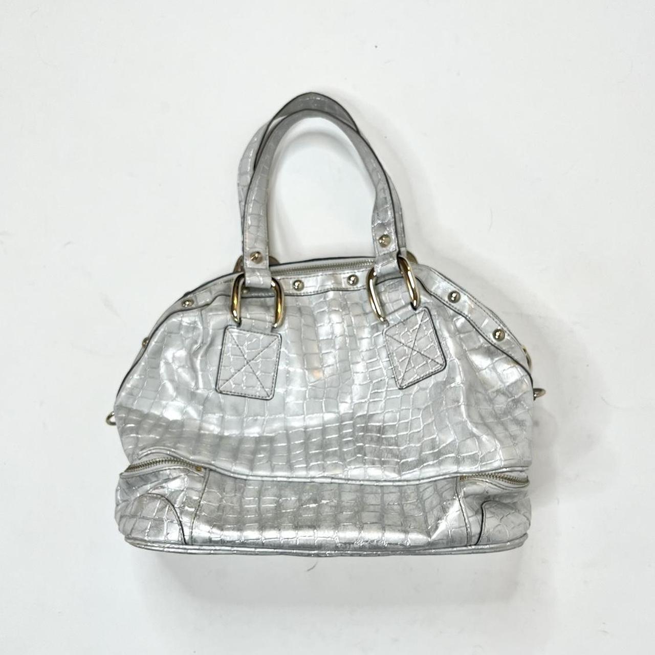 2000s Silver Guess Crocodile Print Studded Bag ★ ... - Depop