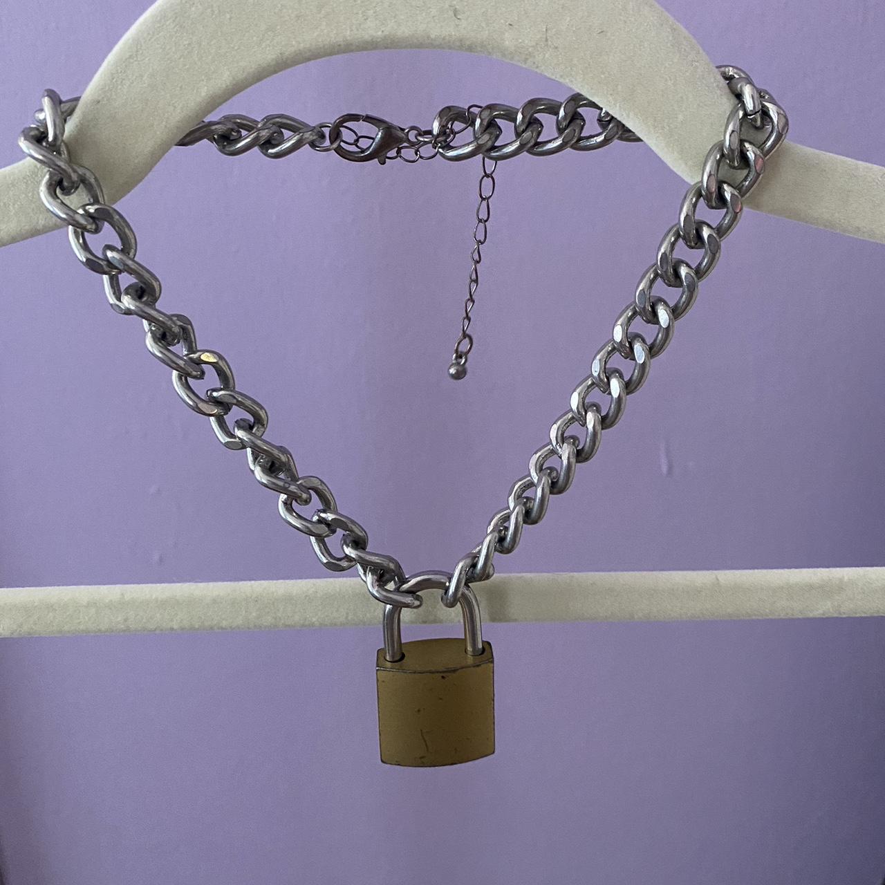 Lock chain necklace! Super cute, the lock has some... - Depop