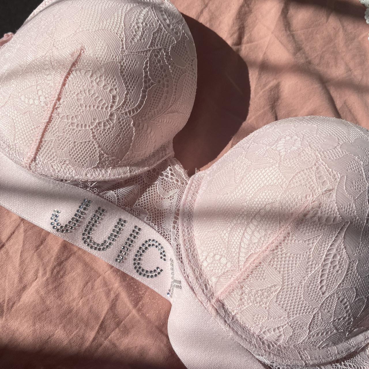 baby pink juicy couture bra with rhinestone... - Depop