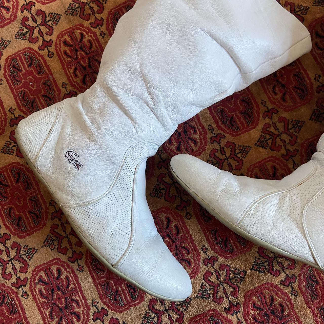 2000s Lacoste mid-calf genuine leather boots with... - Depop