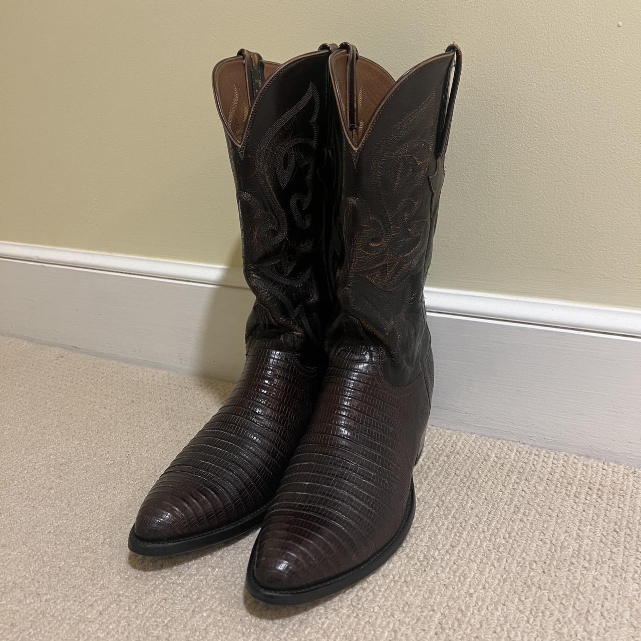 Lucchese Classics Teju Lizard Leather Cowboy Boots 9... - Depop