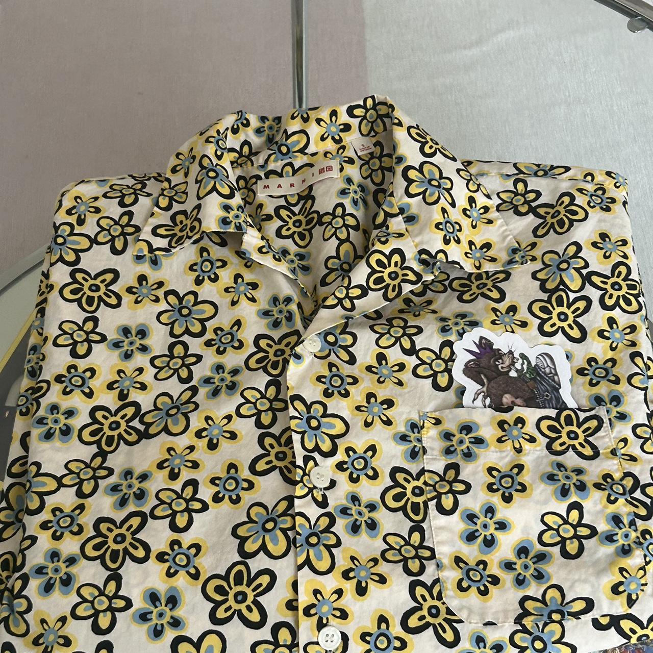 uniqlo x marni collab button up - flower button up... - Depop