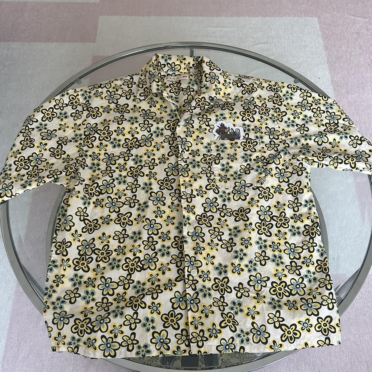 uniqlo x marni collab button up - flower button up... - Depop