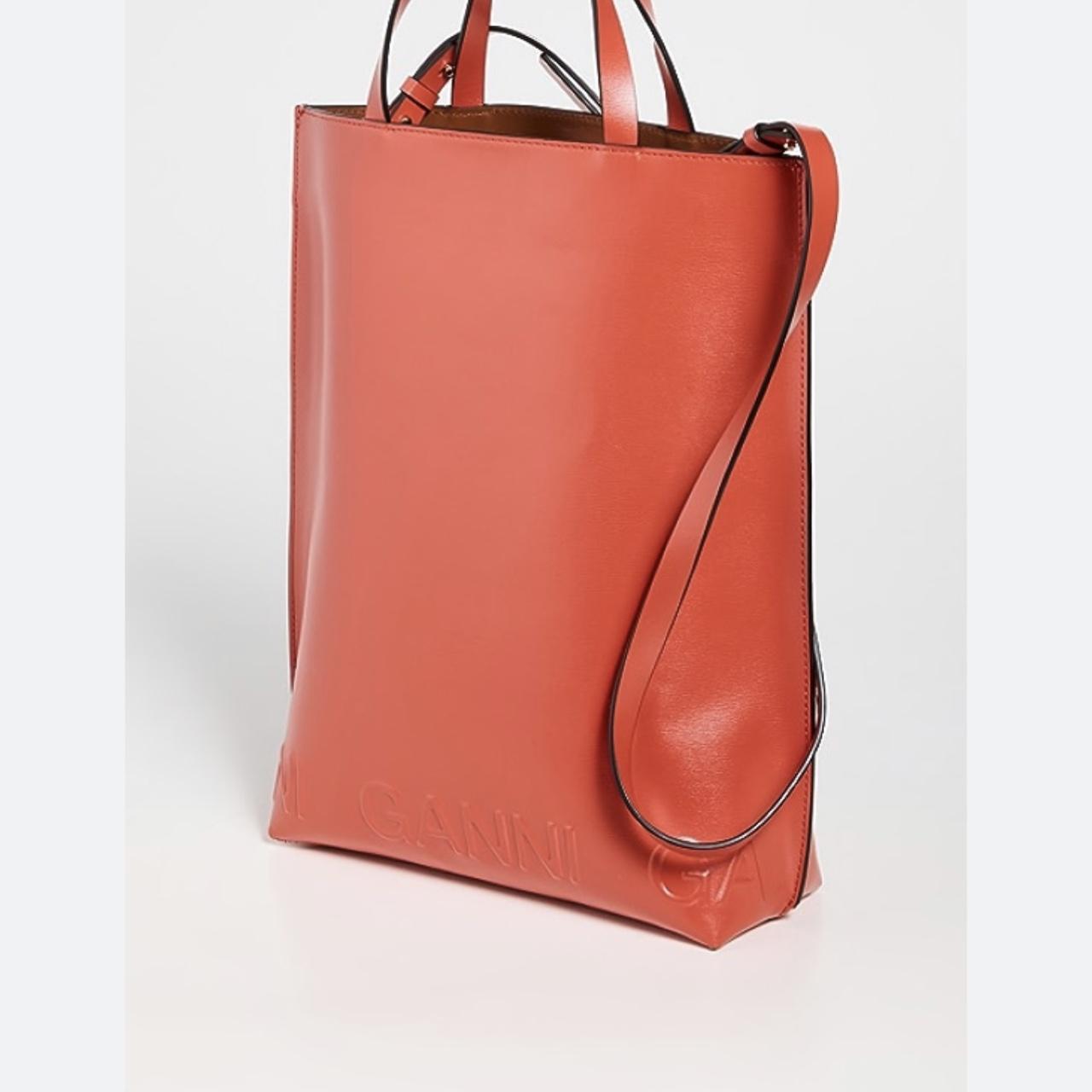 GANNI Orange Banner Medium Tote Bag | MSRP $390.00... - Depop