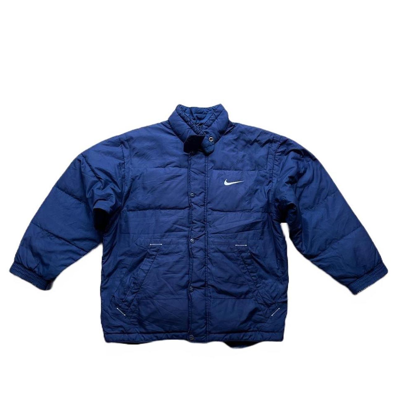 Vintage navy blue Nike puffer jacket Excellent... - Depop