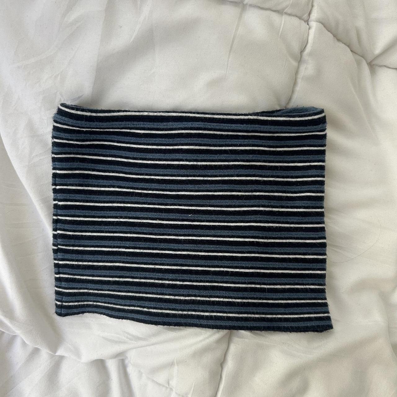 Subdued blue striped mini tube top Super cute A bit... - Depop