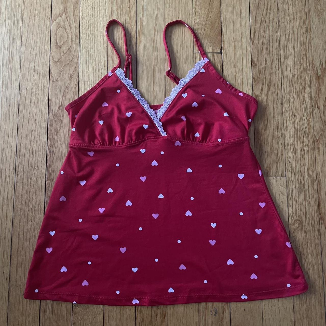 laura ashley flowy heart tank with cute lace... - Depop