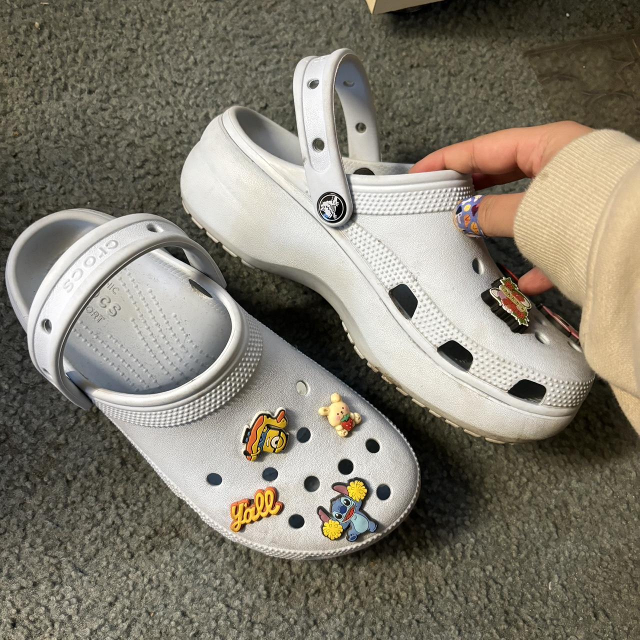 Baby blue crocs platform -good condition - in... - Depop