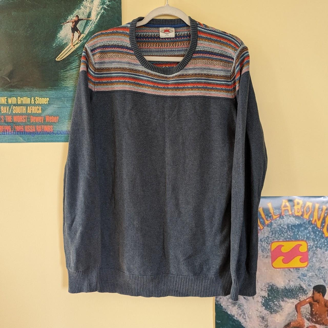 Unique vintage jumper/sweater Blue cotton Maxx... - Depop