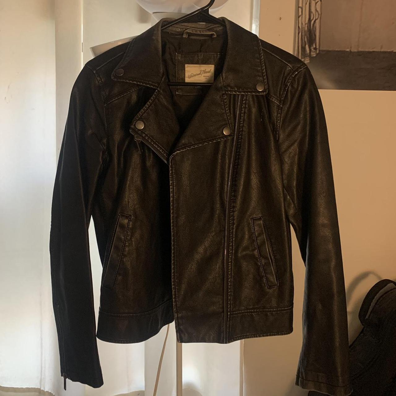 Target cropped leather jacket. Size small. Still in... - Depop