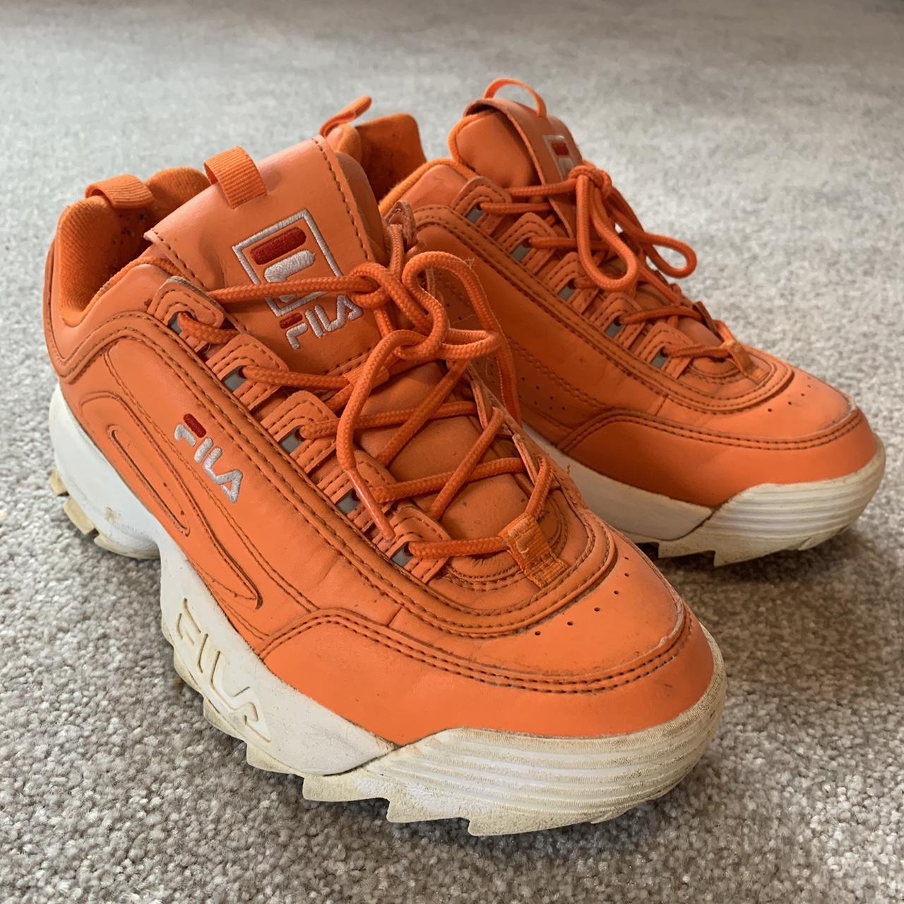 Fila Women's Orange Trainers | Depop