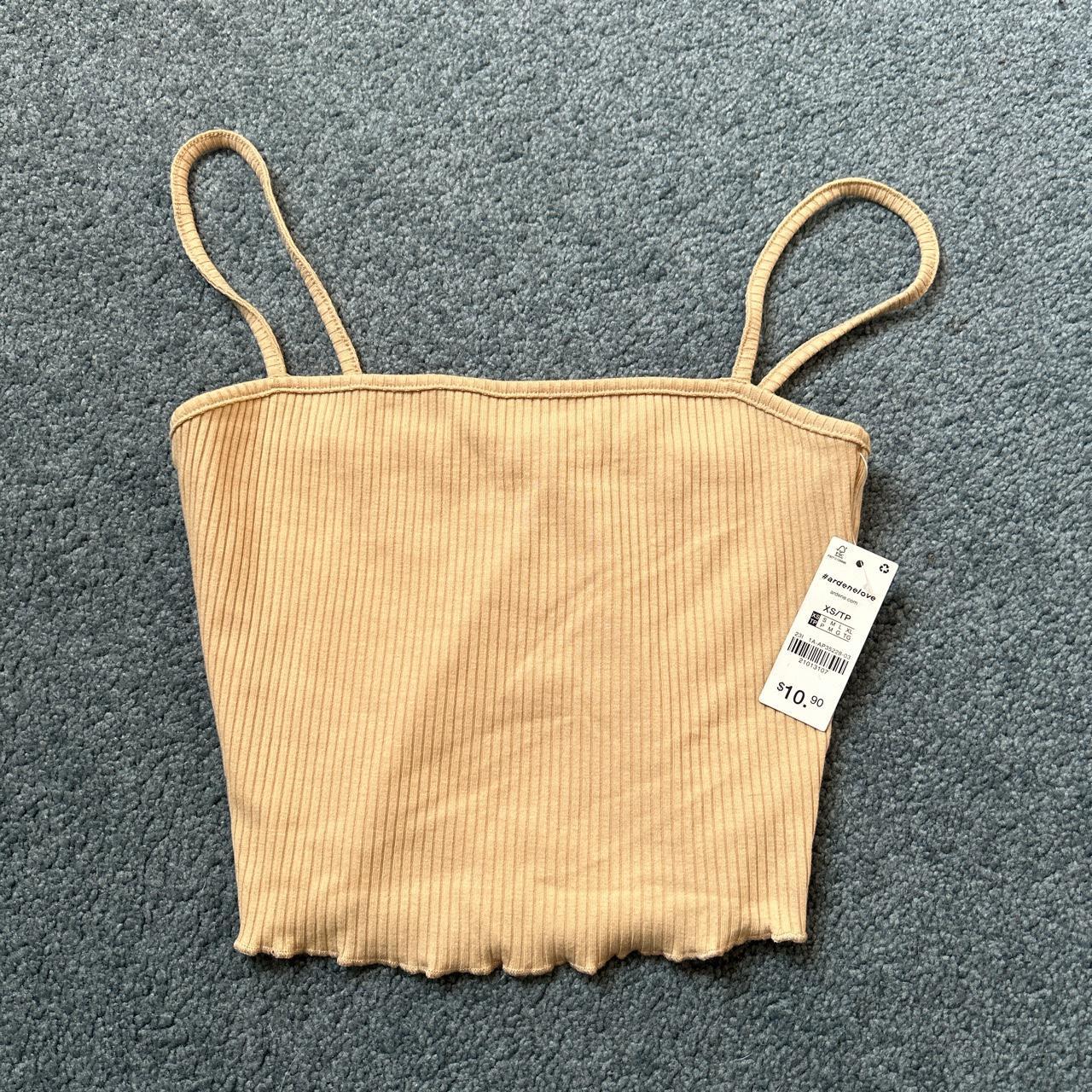 Ardene tan cropped tank top still has the tags! size xs - Depop