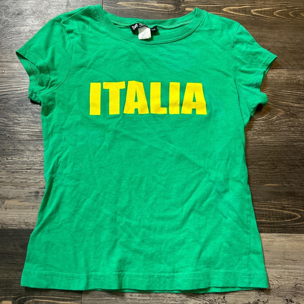 sparkly glitter letter slogan italia italian baby... - Depop