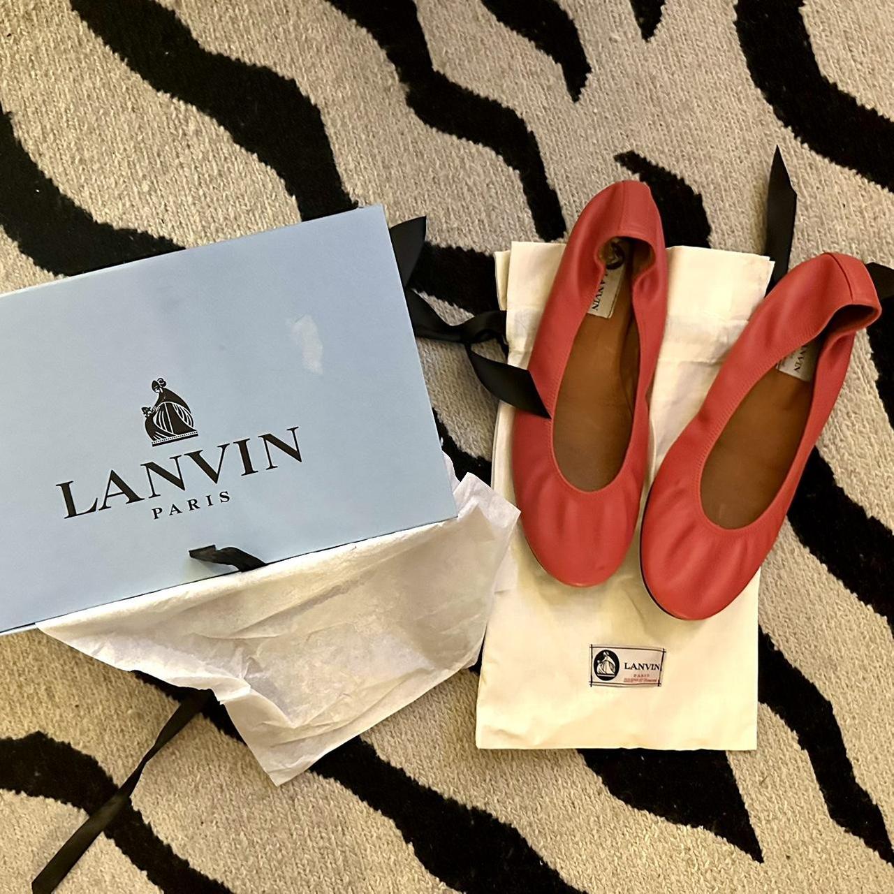 Lanvin Paris red leather ballet flats ⚔️💔 so sad they... - Depop