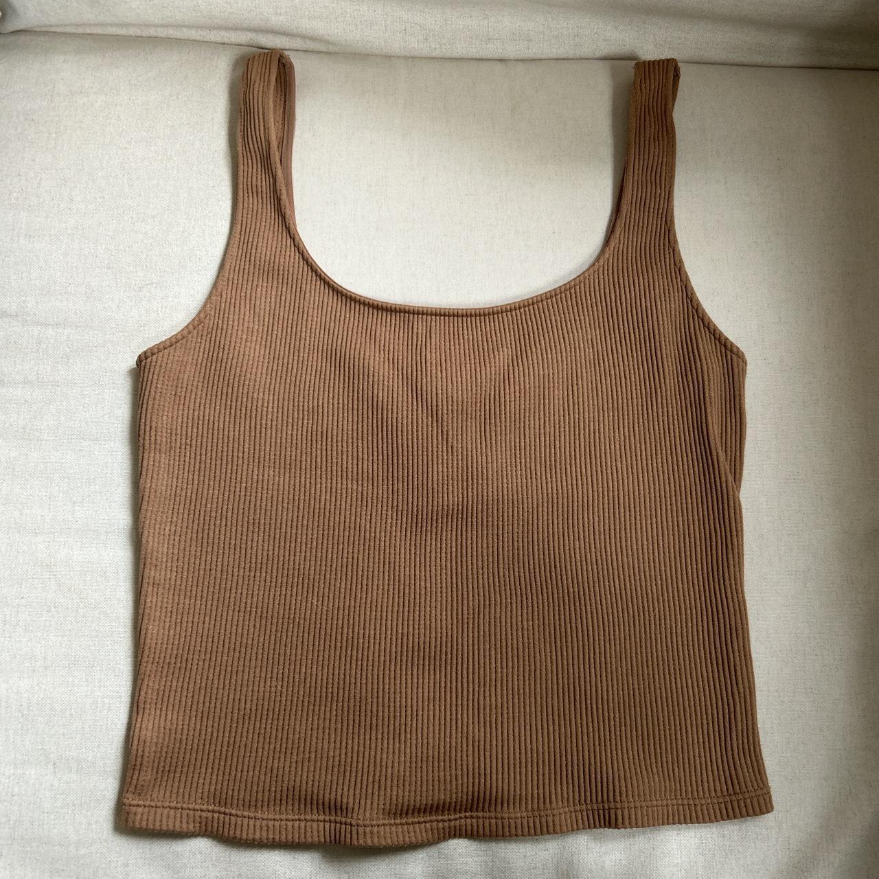 Dynamite brown ribbed tank - Depop