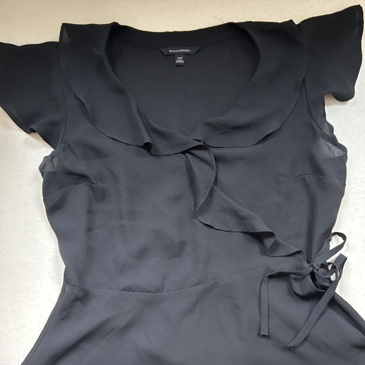 Banana Republic Black Tie Up Blouse Depop
