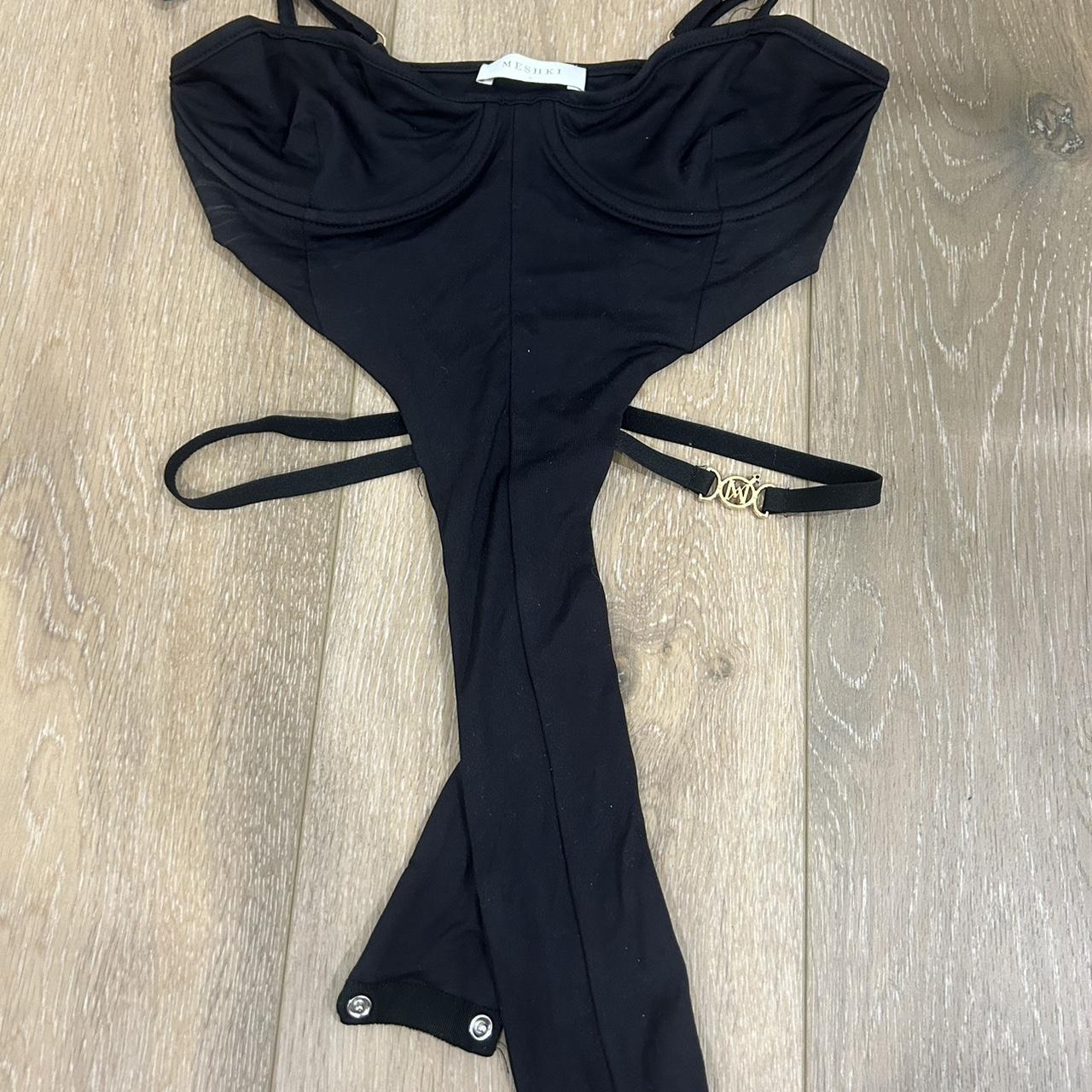 The prettiest black Meshki bodysuit with gold... - Depop