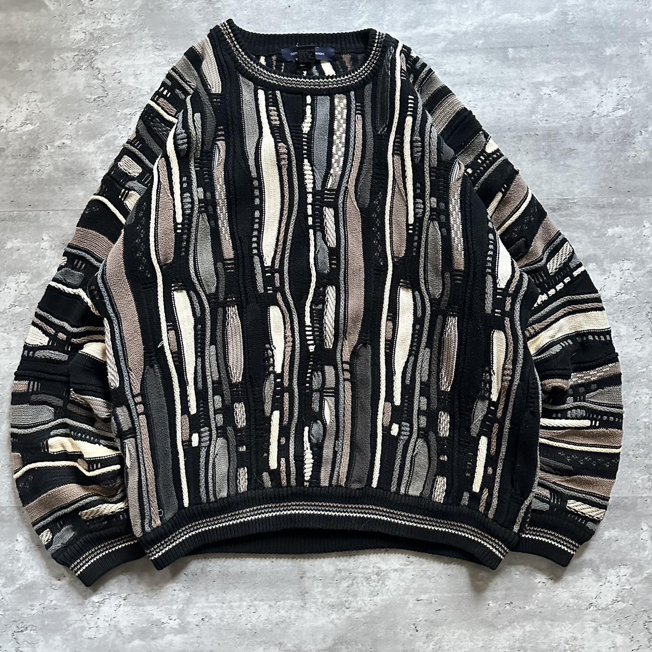 90’s Brown Coogi Style Sweater Size Large 25” Width... - Depop