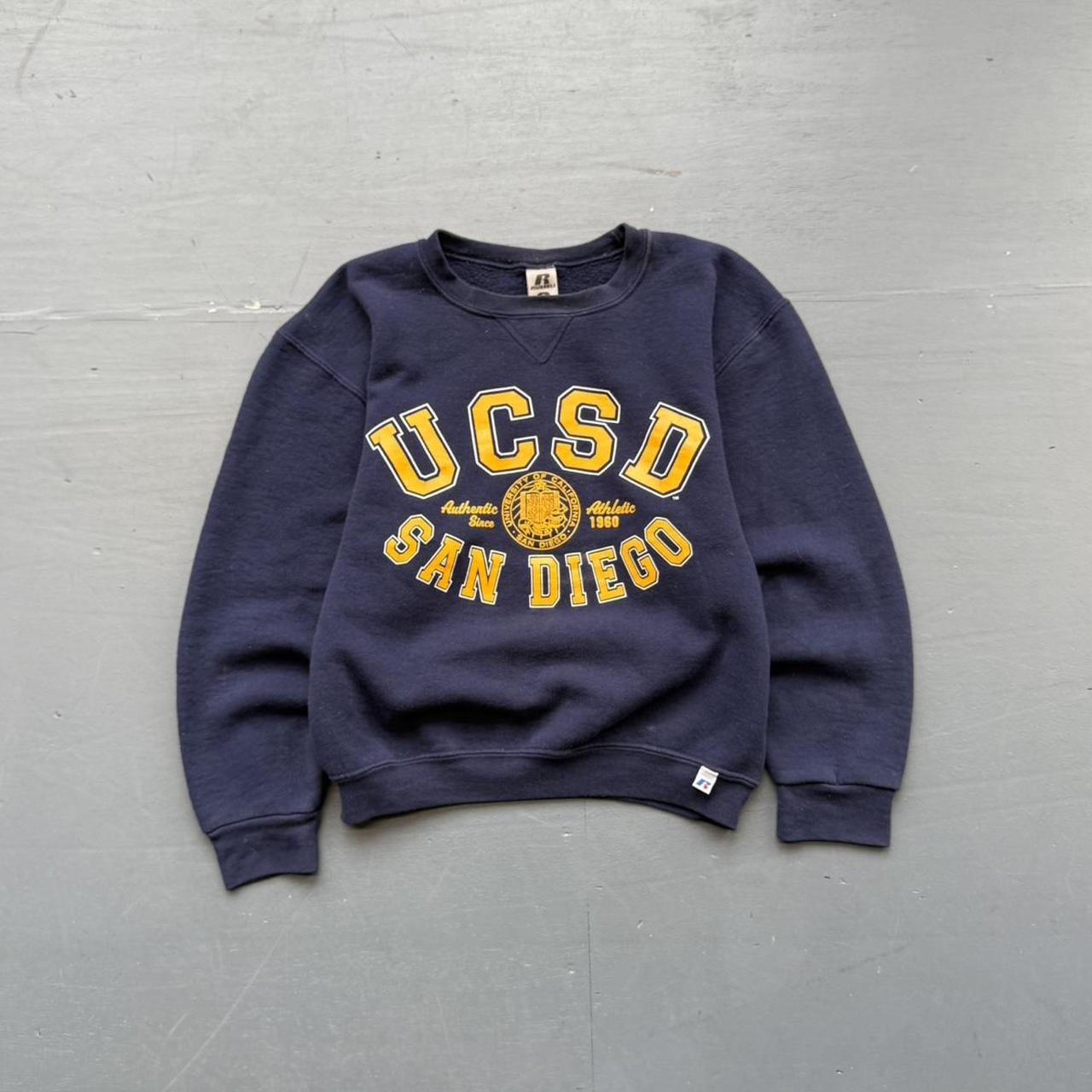 2000s Navy blue Russell athletic UCSD sweatshirt... | Depop