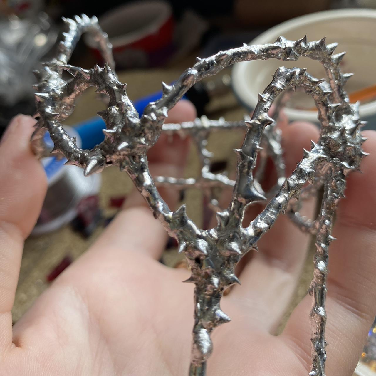 Bramble spiky spikey bracelet bangle handmade silver... - Depop