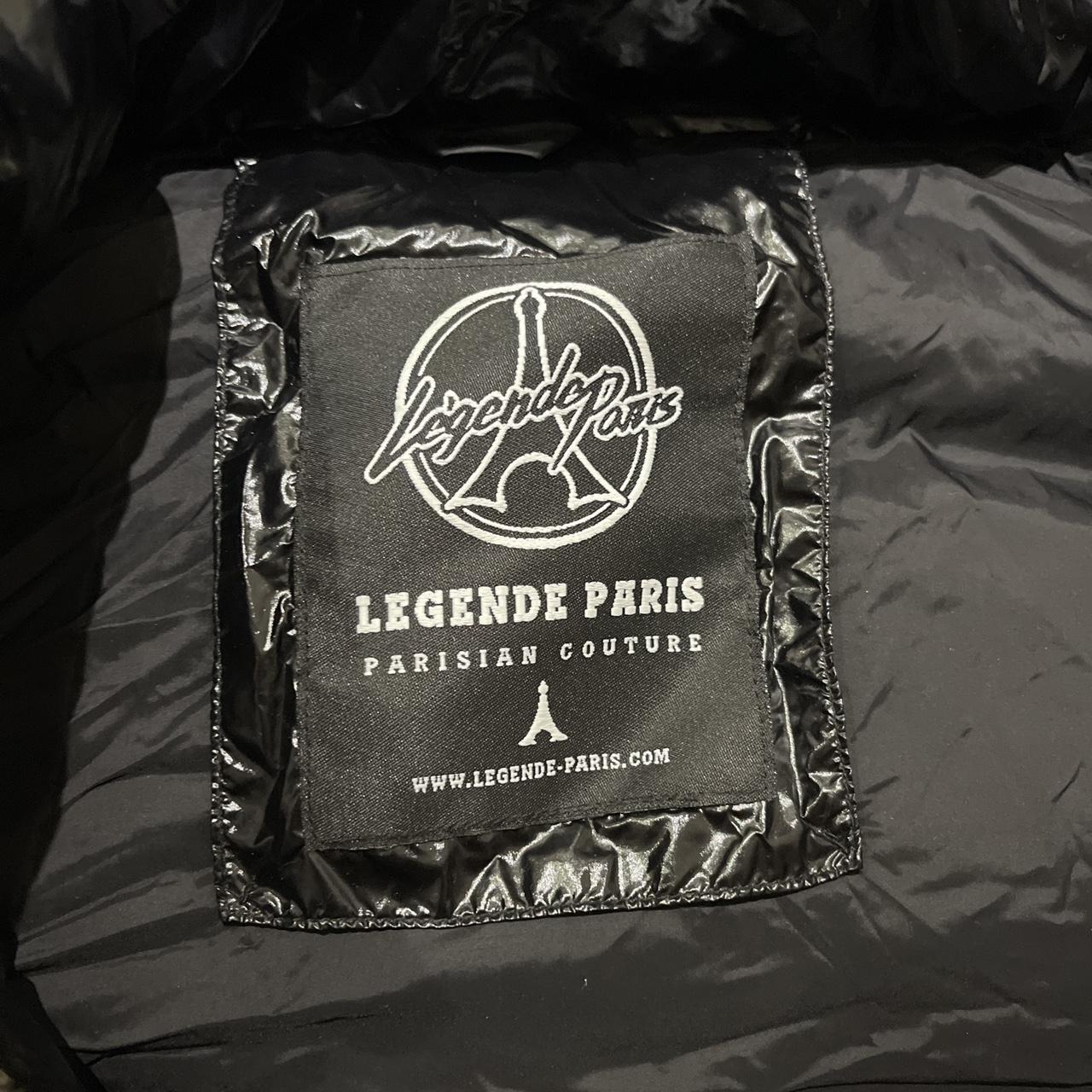 LEGENDE PARIS Black puffer jacket Detachable arms... - Depop
