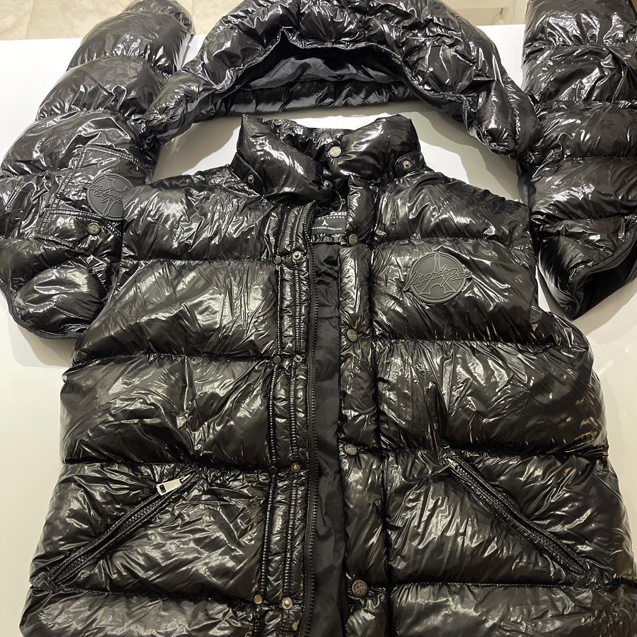 LEGENDE PARIS Black puffer jacket Detachable arms... - Depop