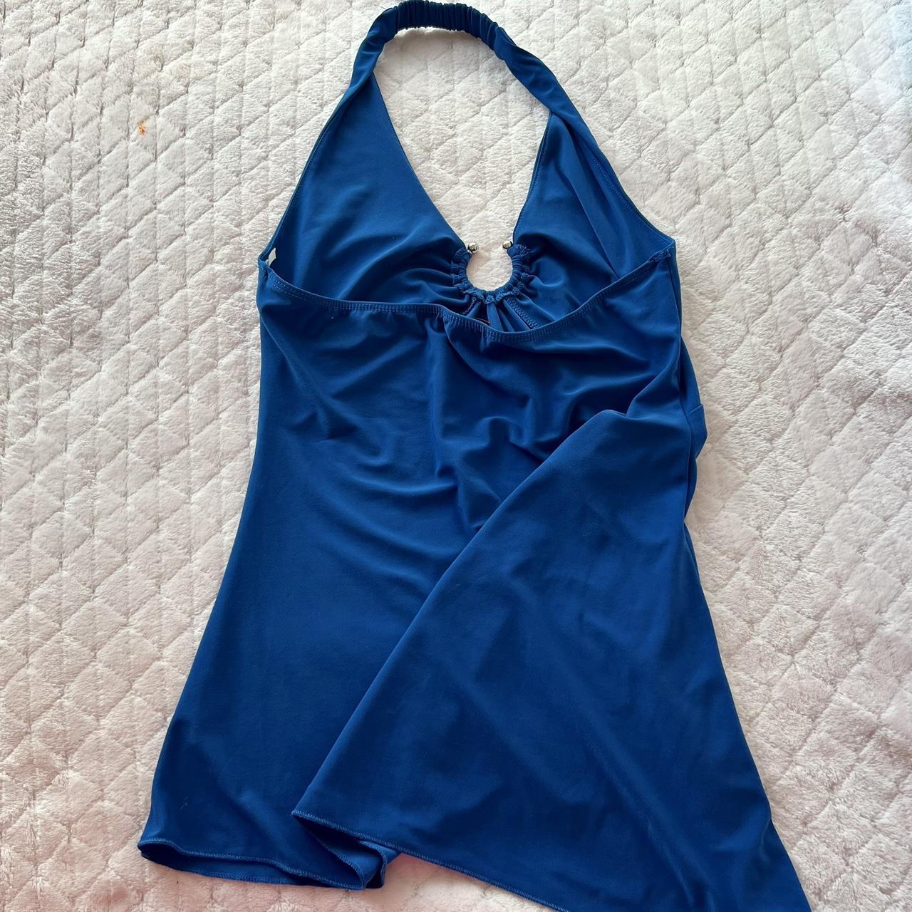 Bright Cobalt Blue Halter top with ring! So cute and... - Depop