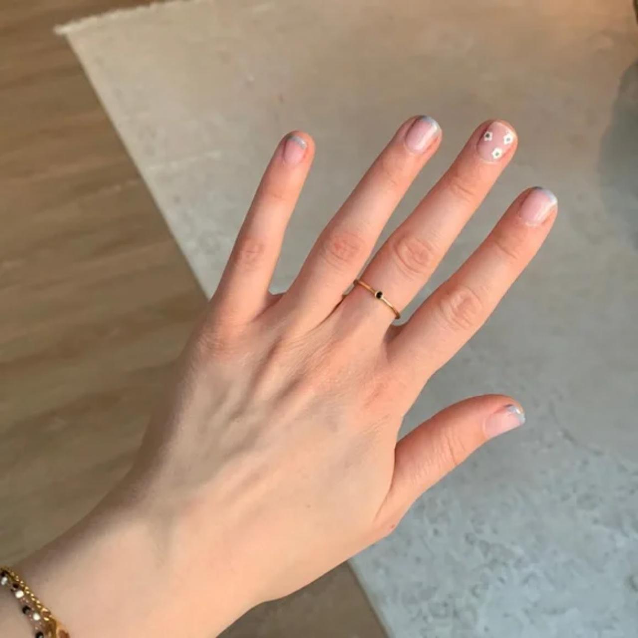 Madewell dainty gold ring with onyx stone new... - Depop