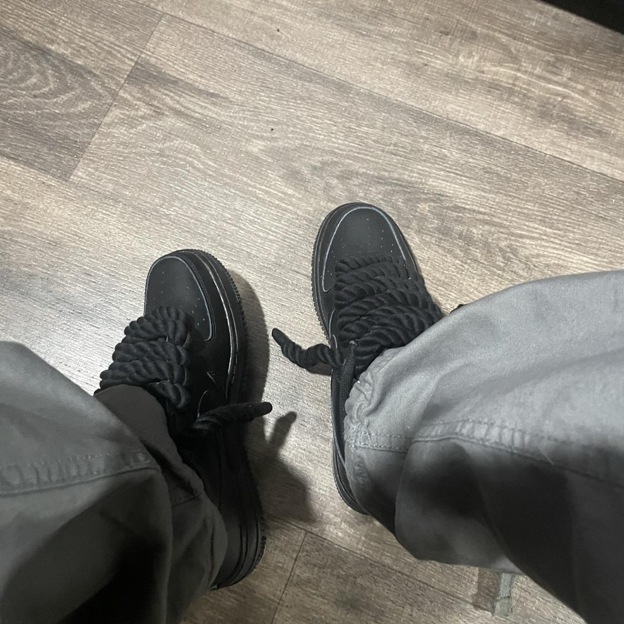 Black rope air force 1 brand new Size 5 - Depop