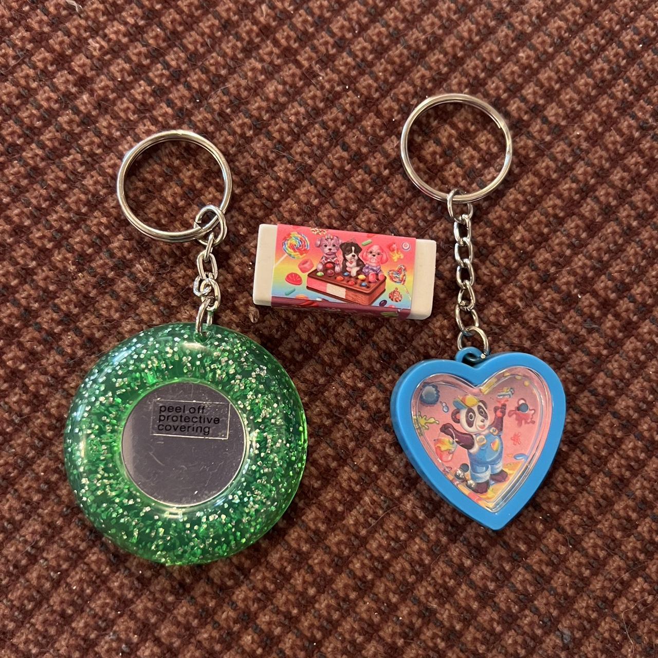 Lisa Frank keychain bundle. Green glitter... - Depop