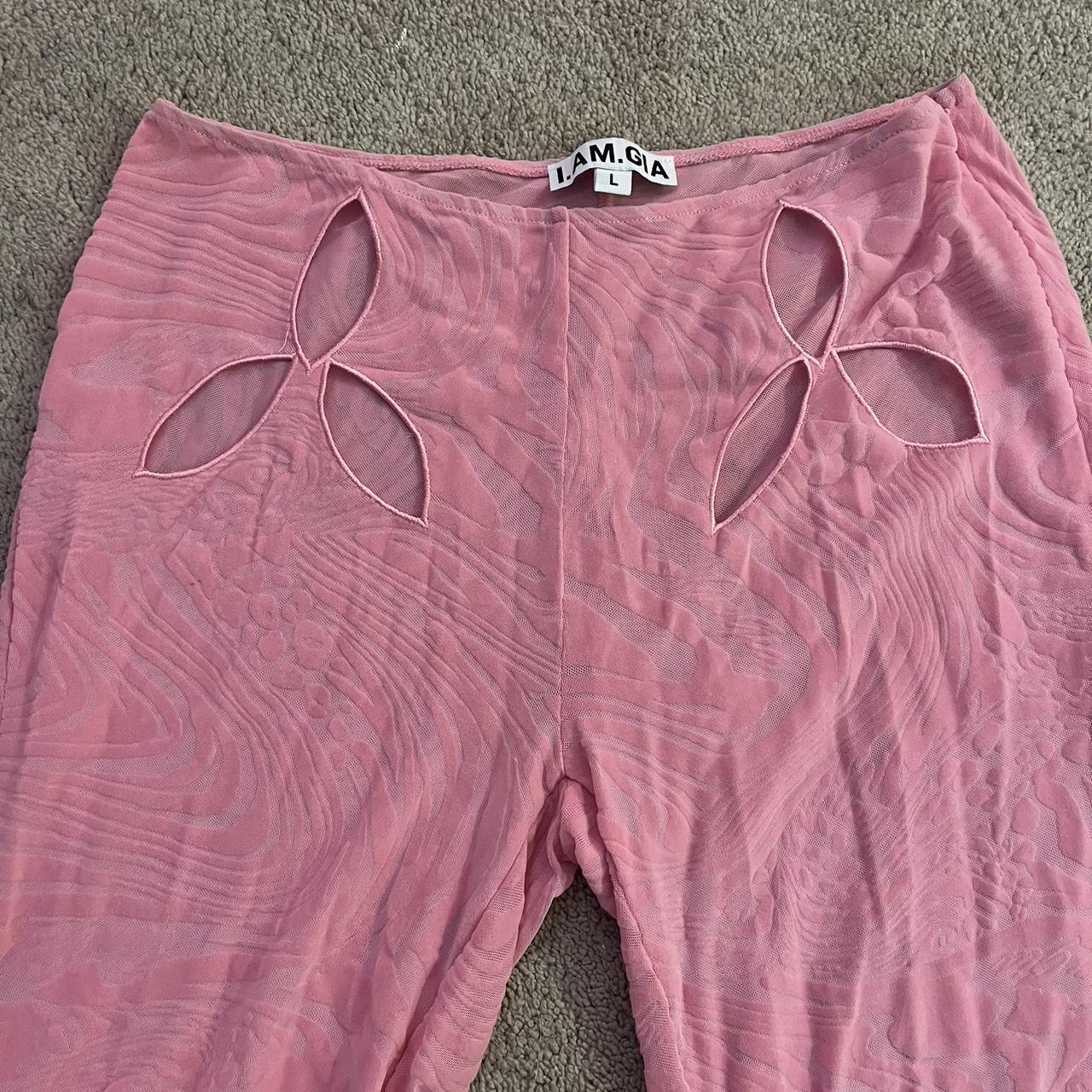 I Am Gia Pink Mesh Amina Pants Never Worn Depop