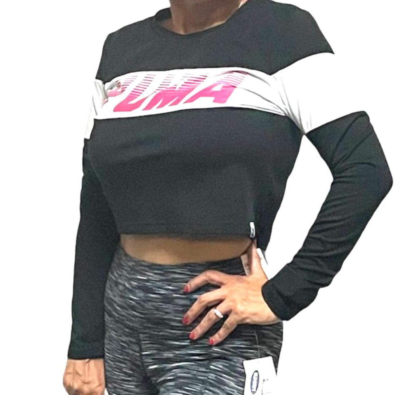 Puma cropped long sleeve active top medium TLS1... - Depop