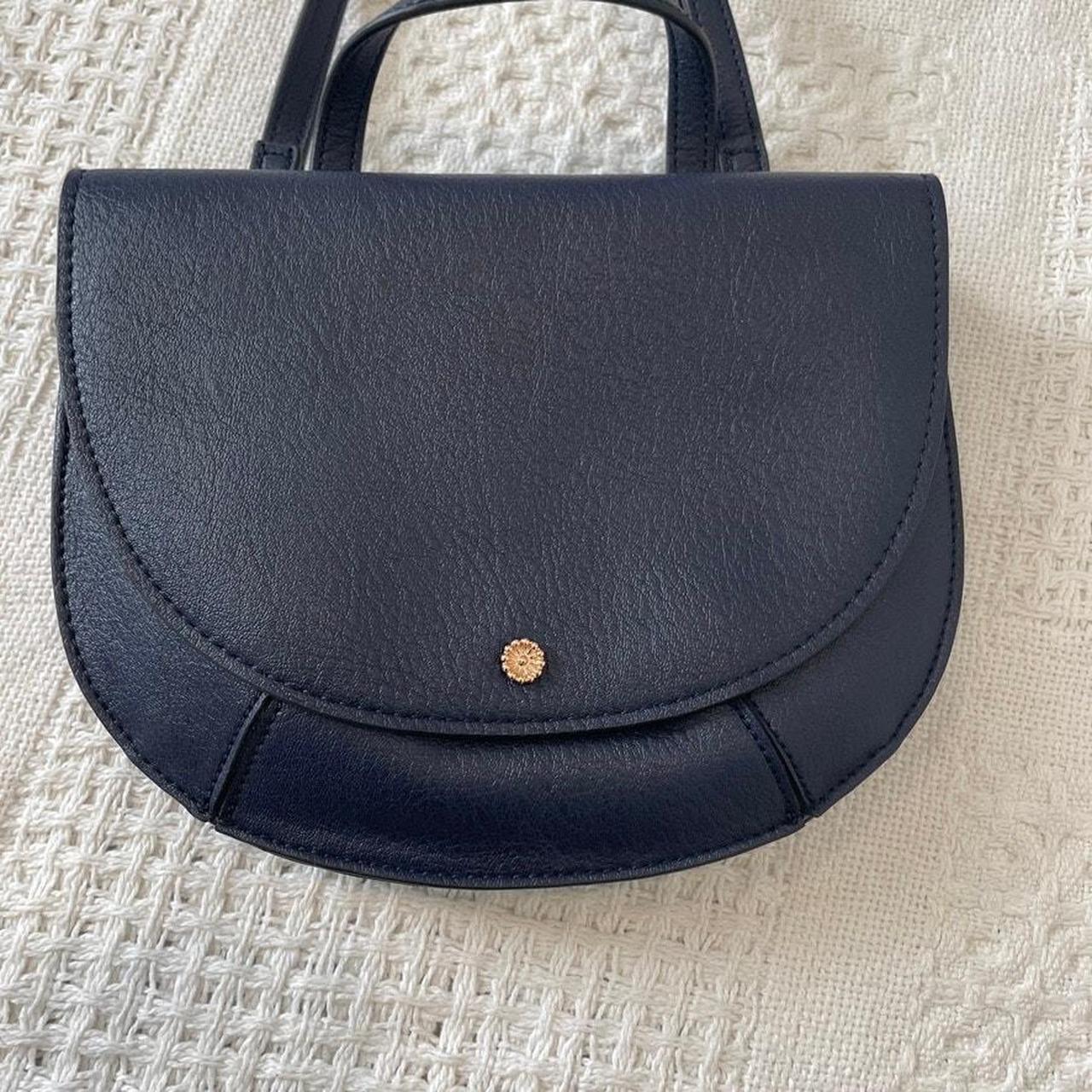 LC Lauren Conrad blue Cheval faux leather crossbody... | Depop