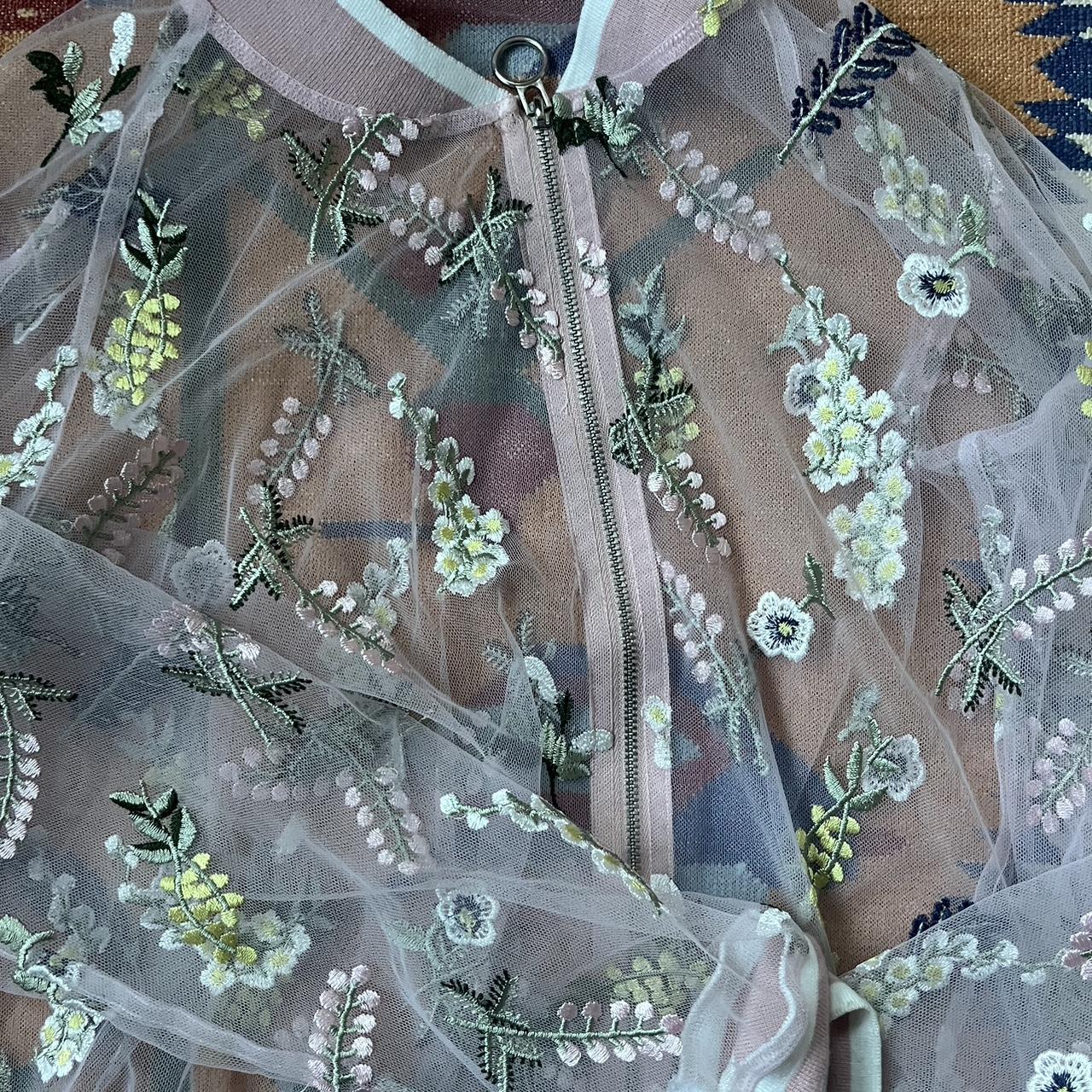 Sheer floral bomber Coop by Trelise Cooper Size XS... - Depop