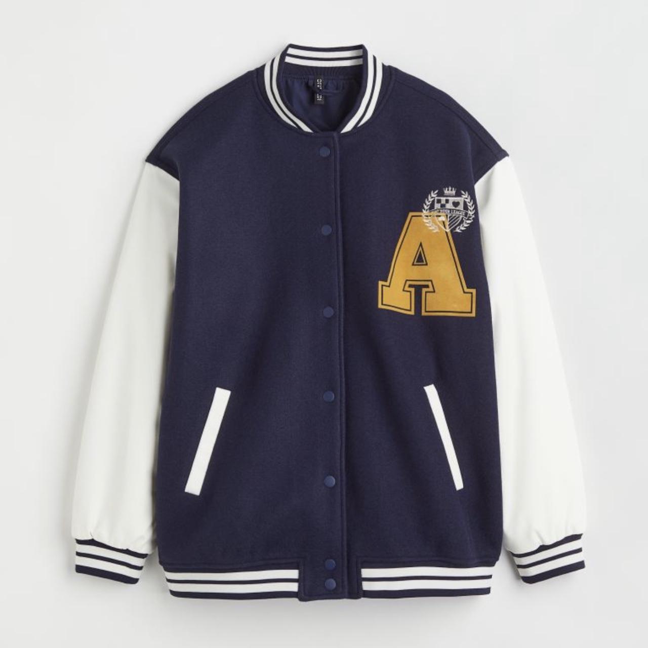 H&M navy baseball jacket XS #h&m #baseballjacket... - Depop
