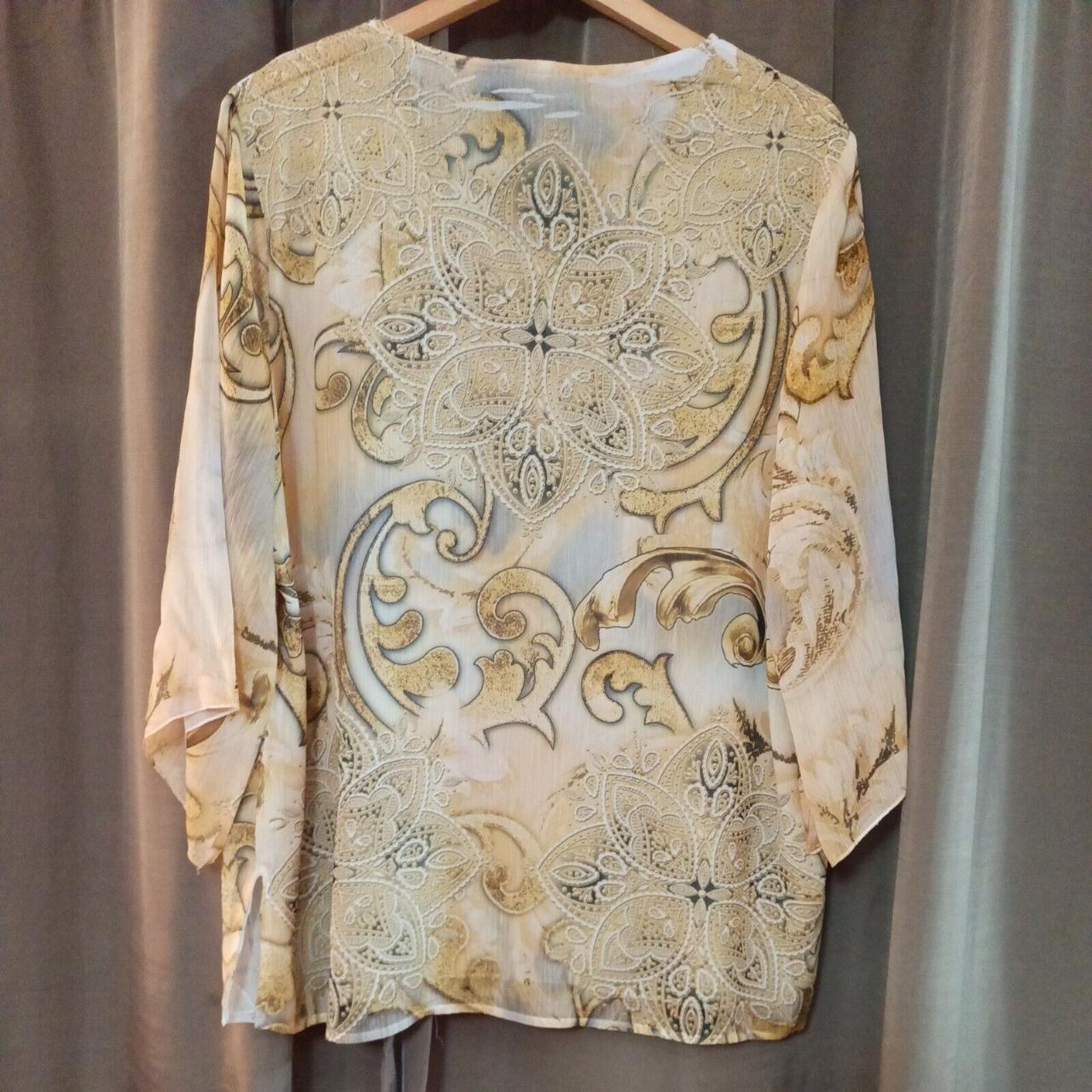 Women's JM Collection Gold And White Elegant Sequin... - Depop