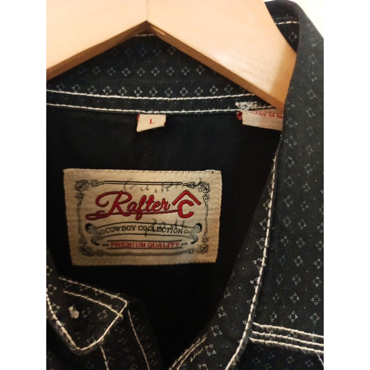 Men's Rafter C Western Style Pearl Snap Black/White... - Depop