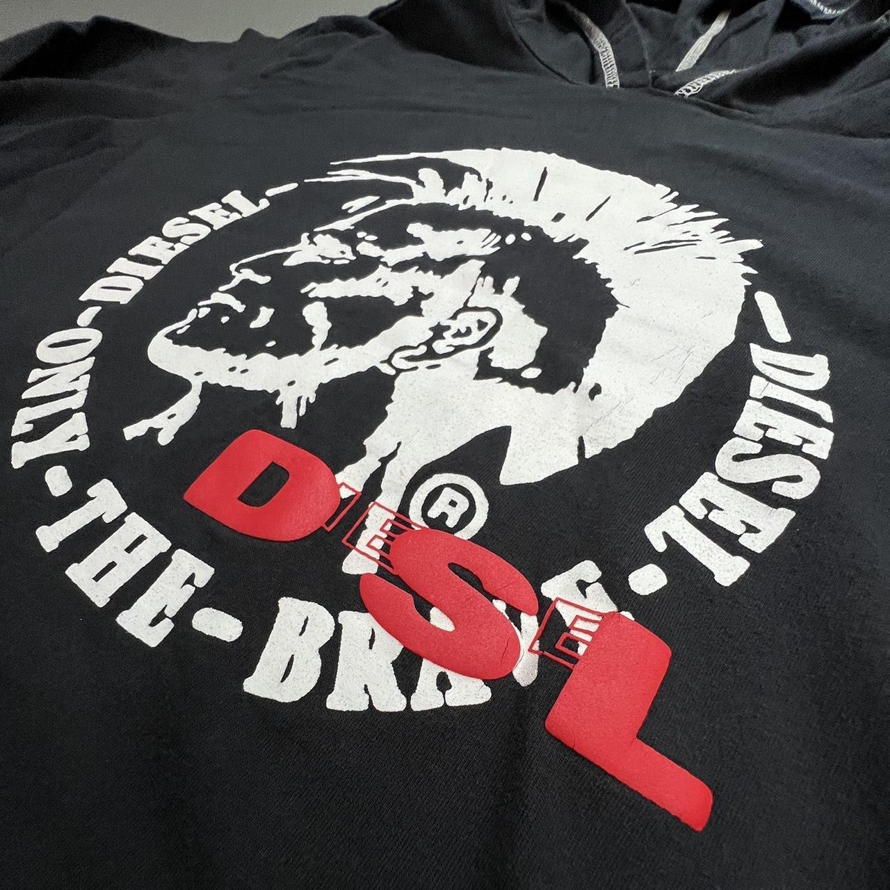 DIESEL Puffy Spellout Logo Mohawk Graphic Hoodie... - Depop