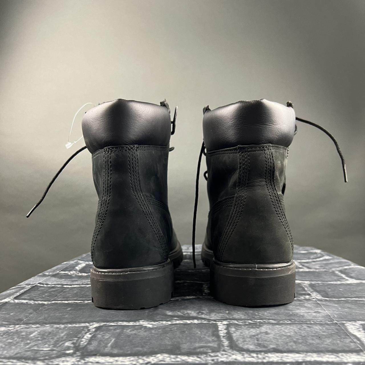 All Black Leather Timberland Boots Primaloft 400... - Depop