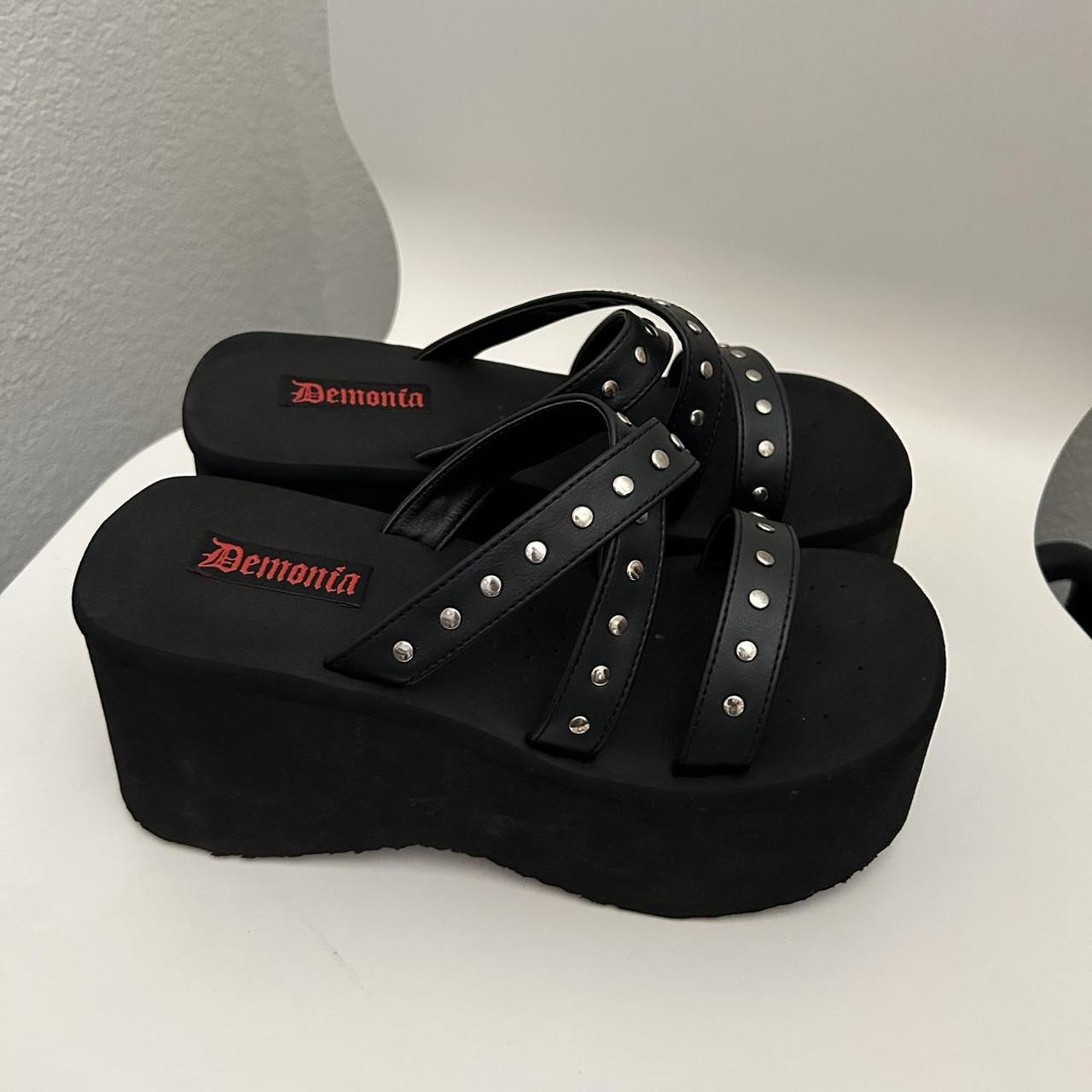Demonia studded platform sandals!! Could fit an 8.5 - Depop