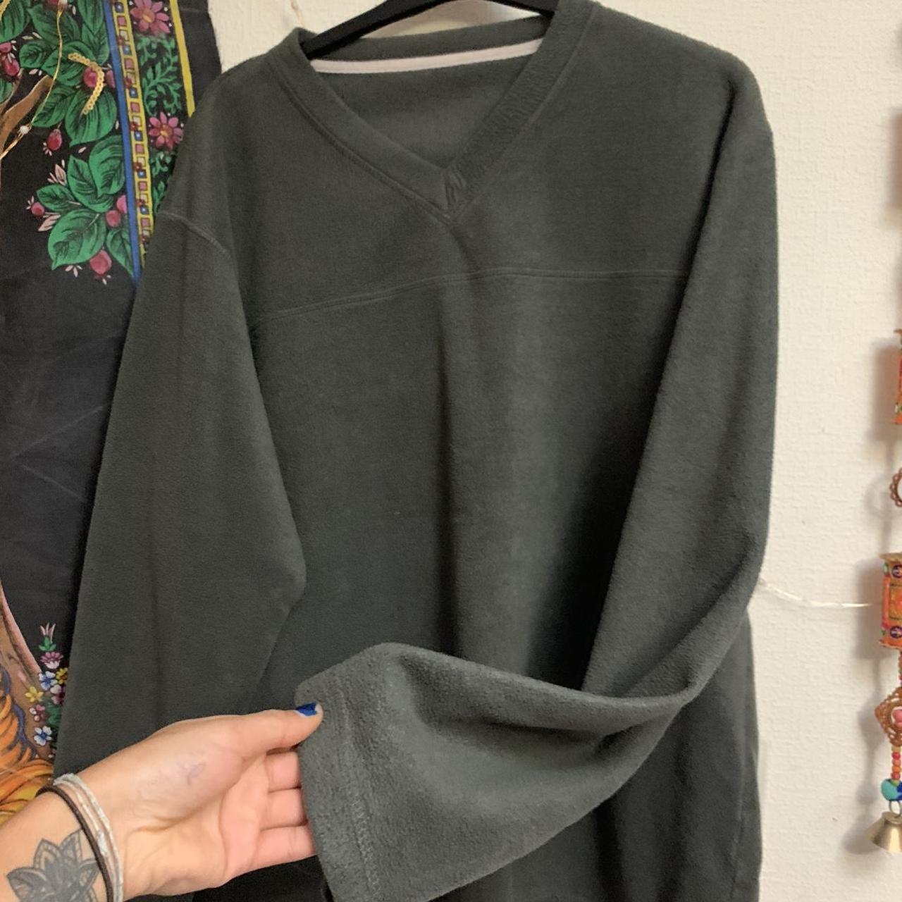 Mens Vintage Grey Fleece Sweatshirt Jumper - Size... - Depop