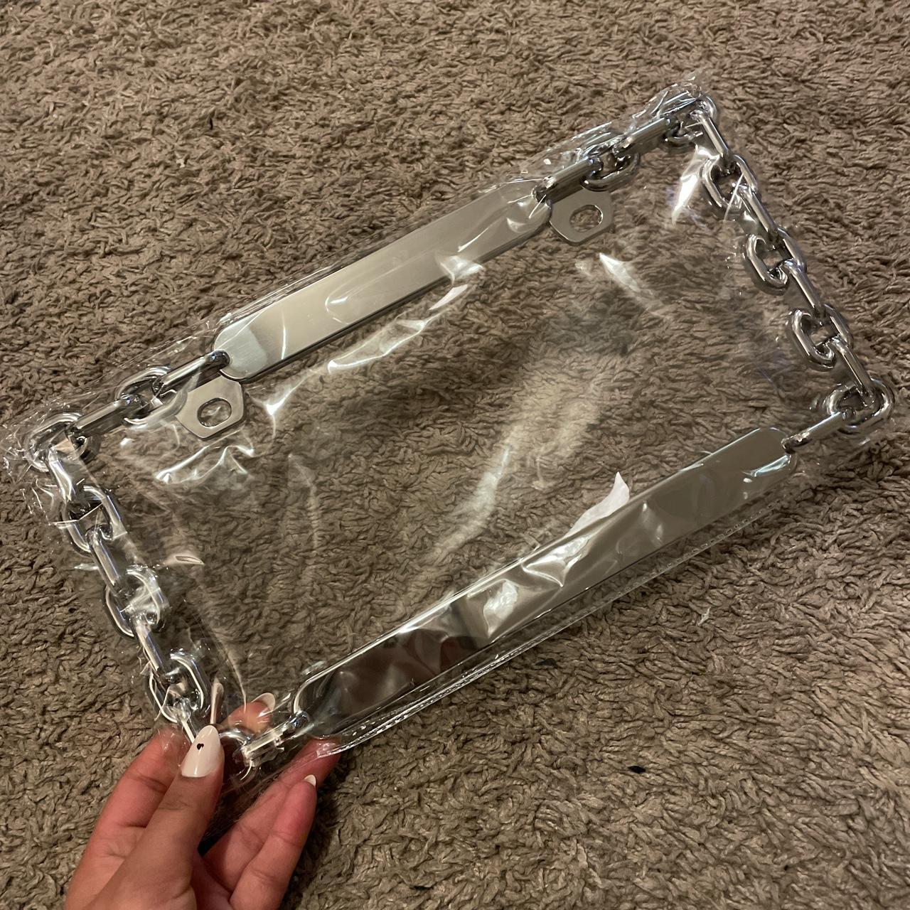 Car Accessory: Chrome Chain License Plate Frame... - Depop
