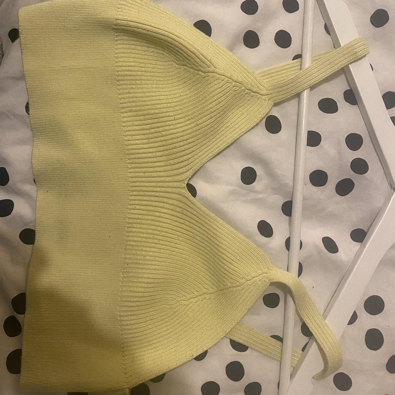 Pretty Little Thing Yellow Crop Top Size Medium... - Depop