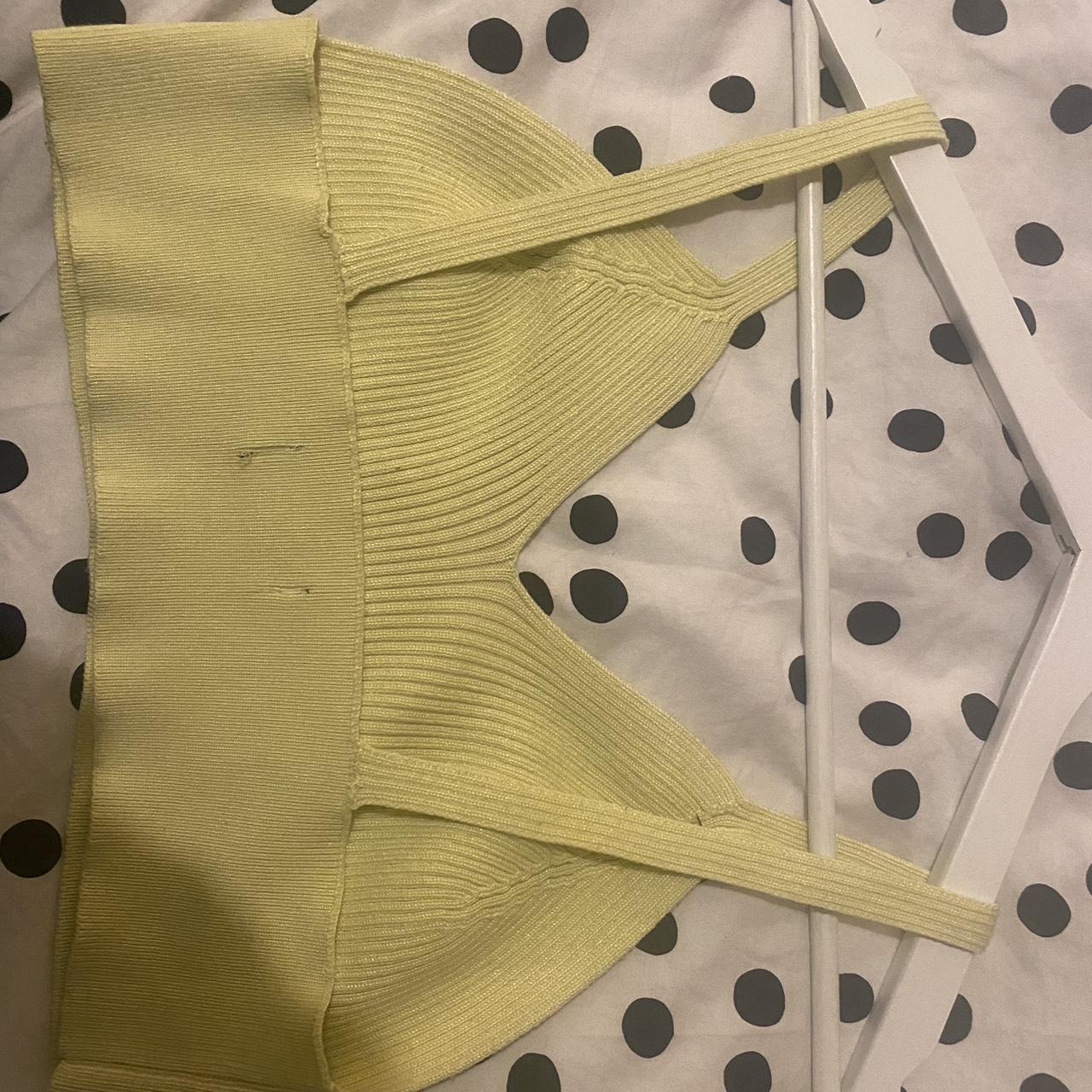 Pretty Little Thing Yellow Crop Top Size Medium... - Depop