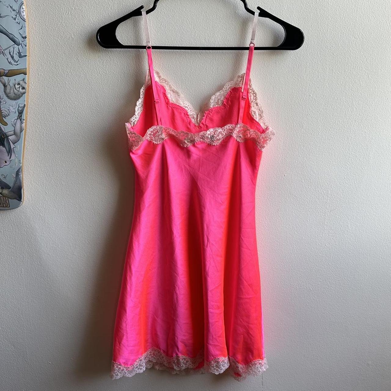 Victoria’s Secret satin pink slip dress Slip is in... - Depop